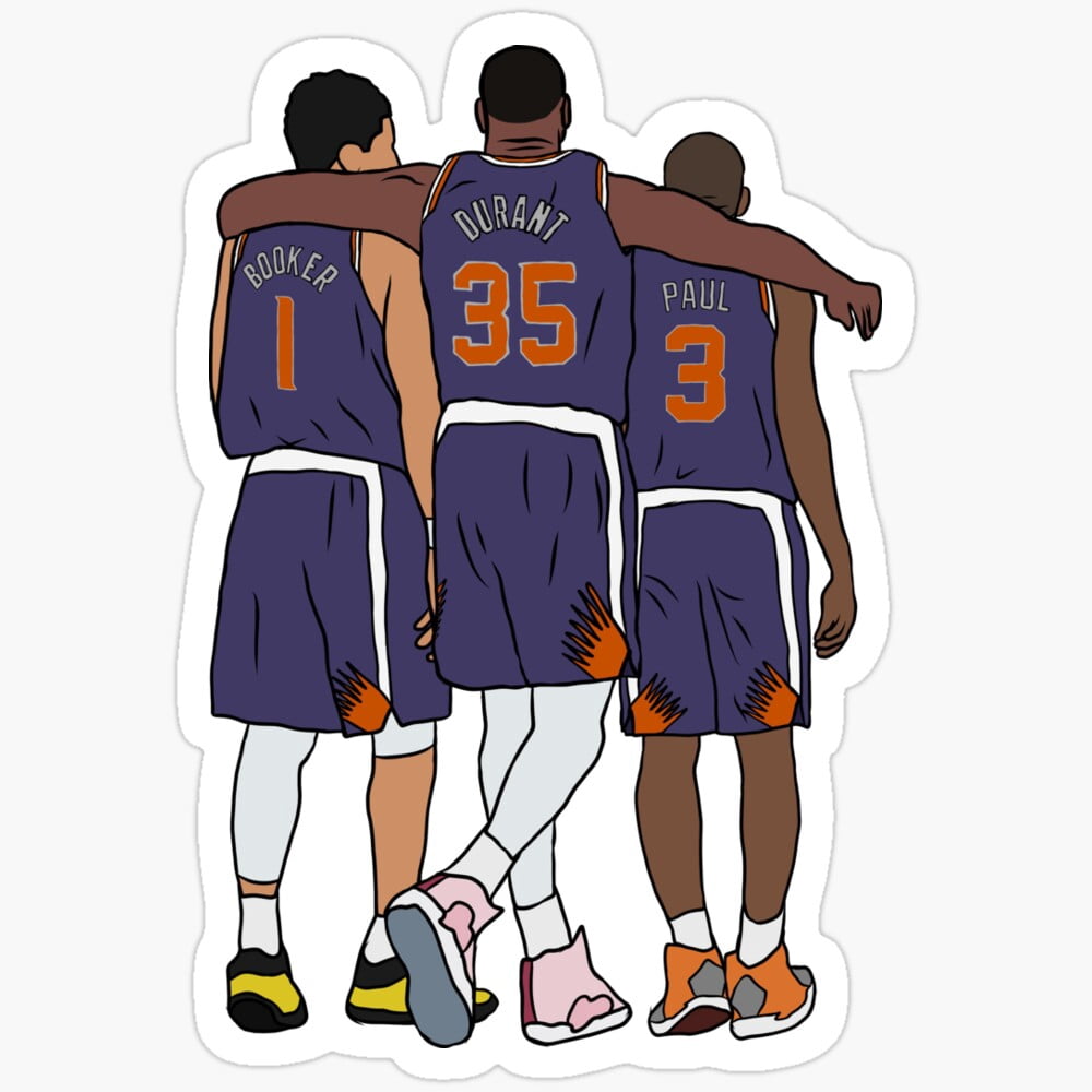 Booker, Kd & Cp3 Sticker Phone Decal Water Bottle Stickers Car Decals ...