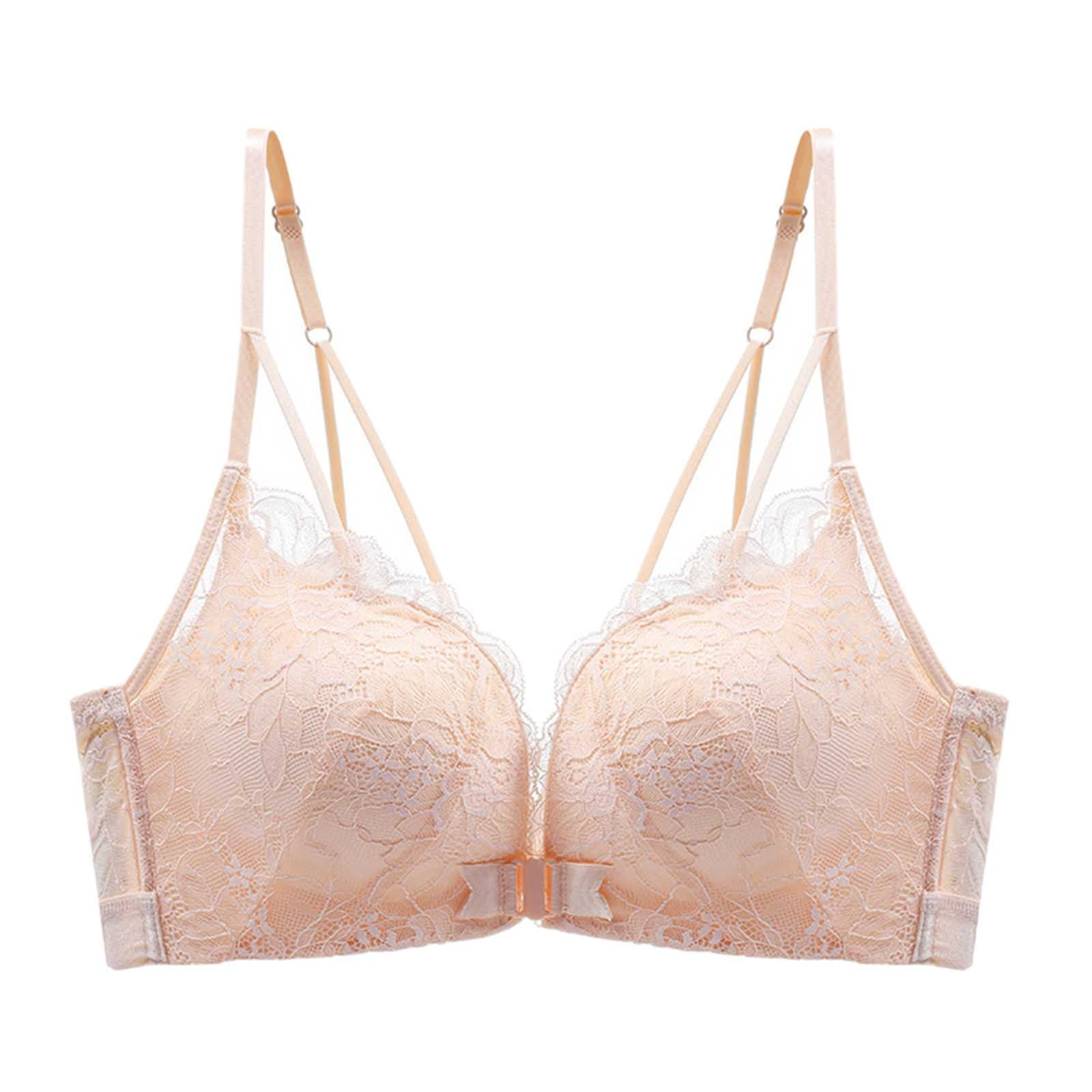 Booker Womens Bras No Steel Ring French Front Close Bra T Back Plus