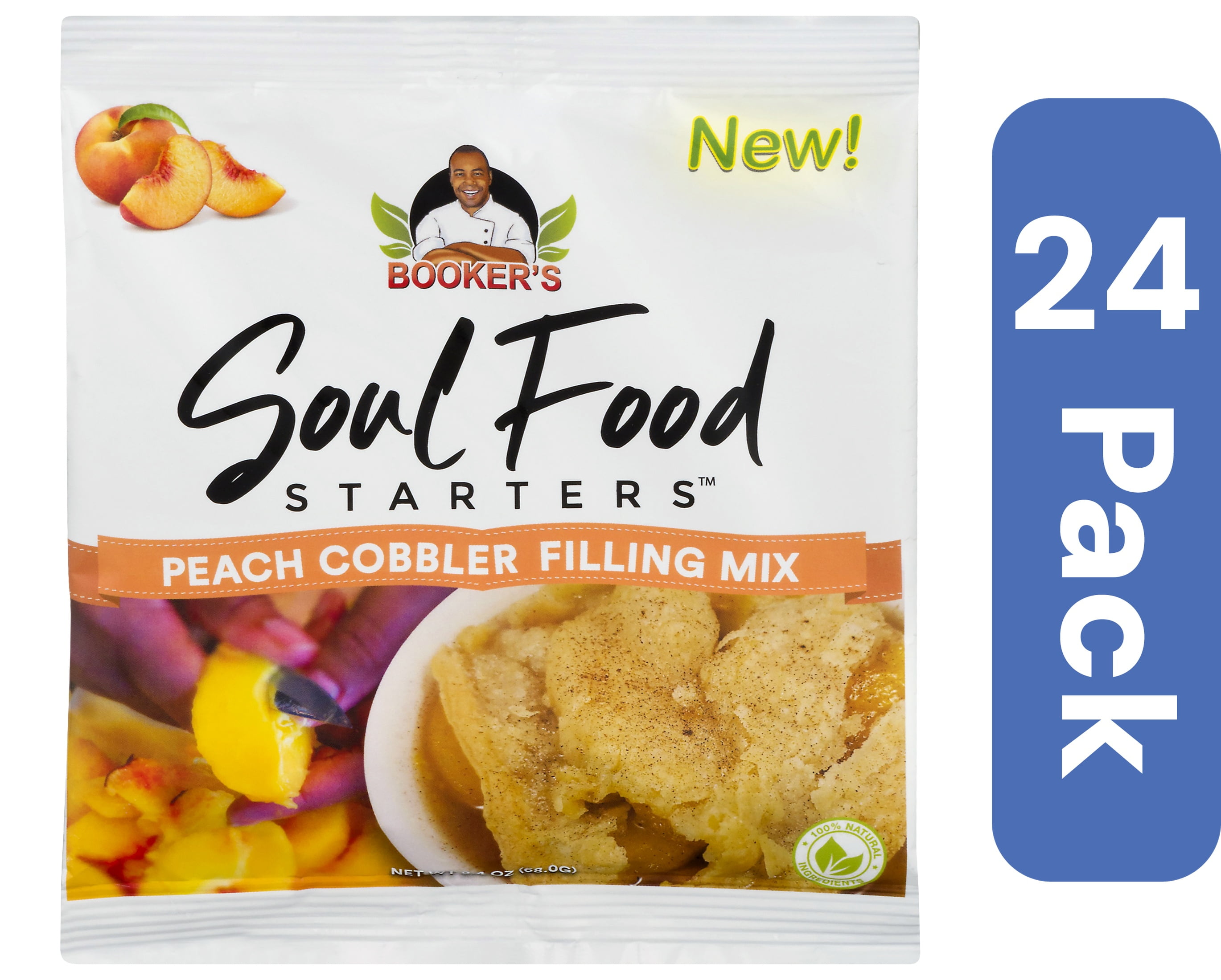 Booker's Soul Food Starter Peach Cobbler Filling 2.4 oz (Pack Of 24 ...