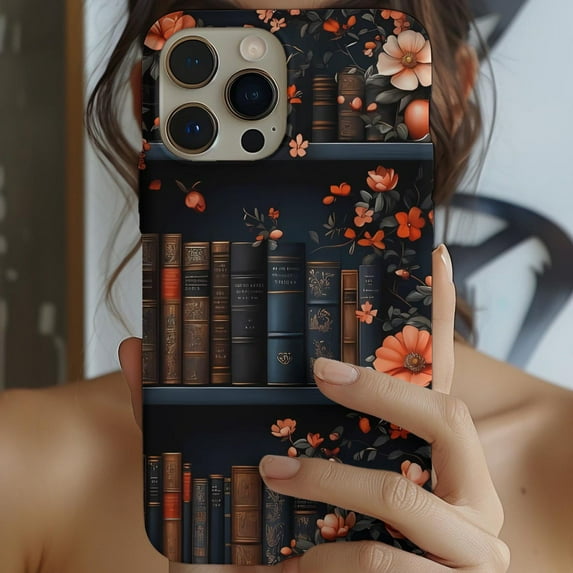 Bookish Autumn Library Bookshelf Fall Phone Case with iPhone 17 to 11 Pro Max - Walmart.com