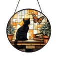 Bookish Black Cat Glass Suncatcher Window Panel, Reader Inspired Animal ...