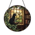 Bookish Cat Window Hanging – Stained Glass Style Reading Nook Art ...