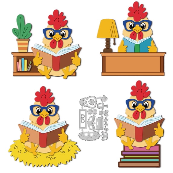 Bookish Chick Theme Carbon Steel Cutting Dies Stencils for DIY ...