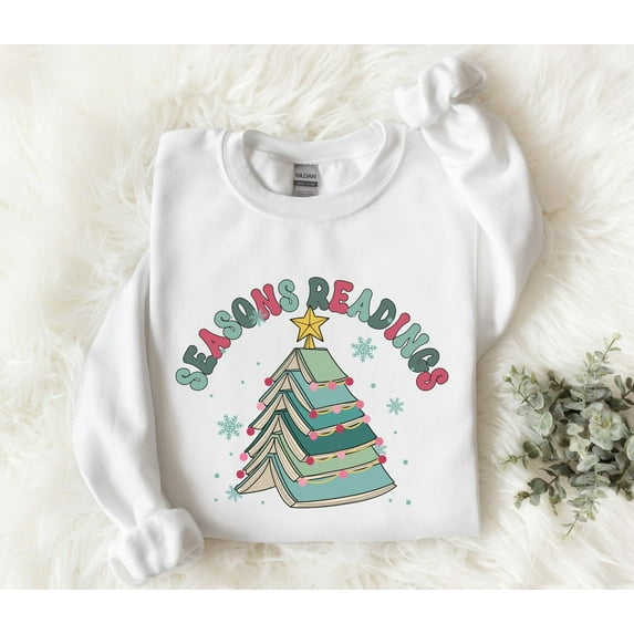 Bookish Christmas T-Shirt, Seasons Readings T-Shirt, Librarian ...