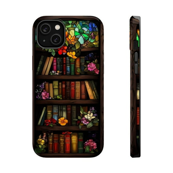 Bookish Floral Stained Glass Phone Case MagSafe Style iPhone 11–17 Pro ...