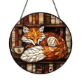 Bookish Fox Suncatcher Window Hanging, Vibrant Stained Glass Style ...