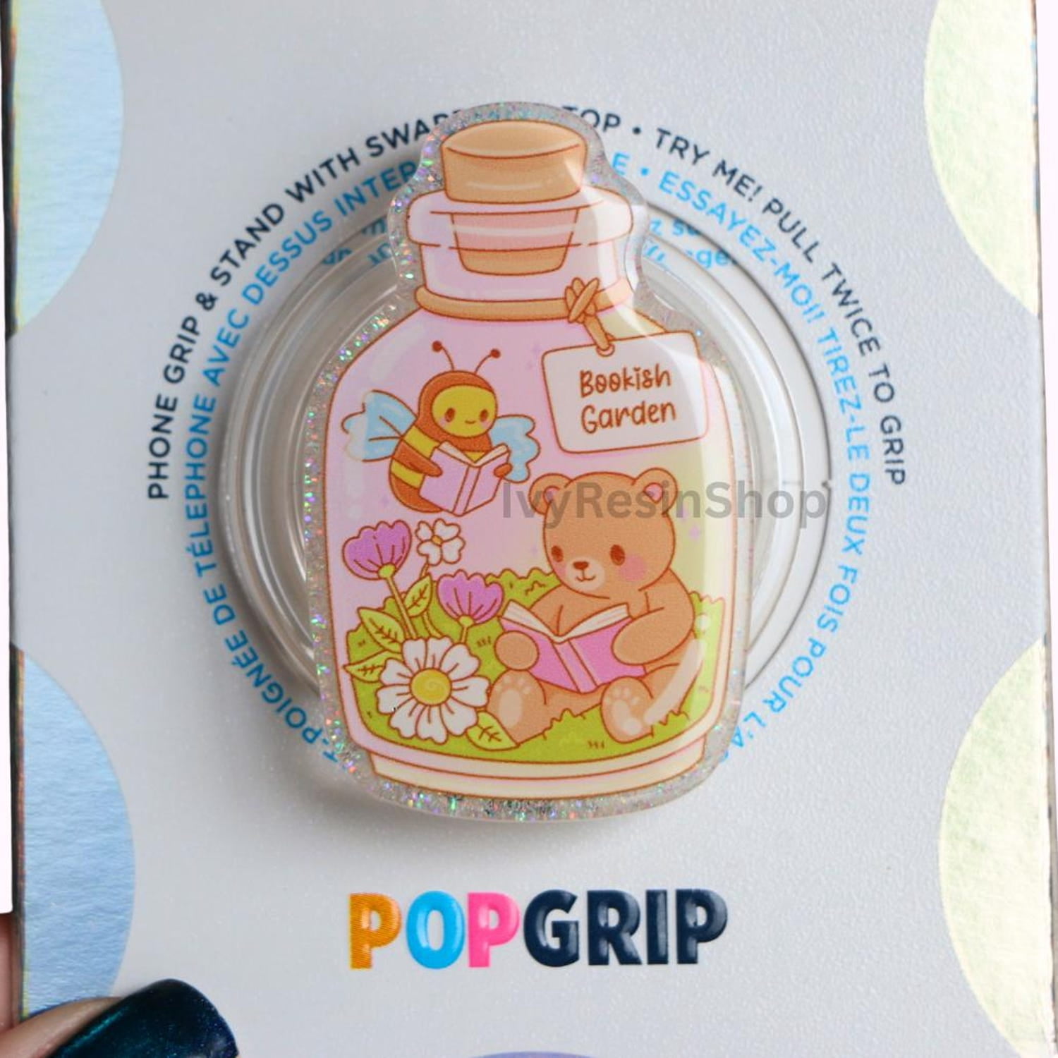 Bookish Garden Grip | Spring Resin Handmade Phone Grip - Walmart.com