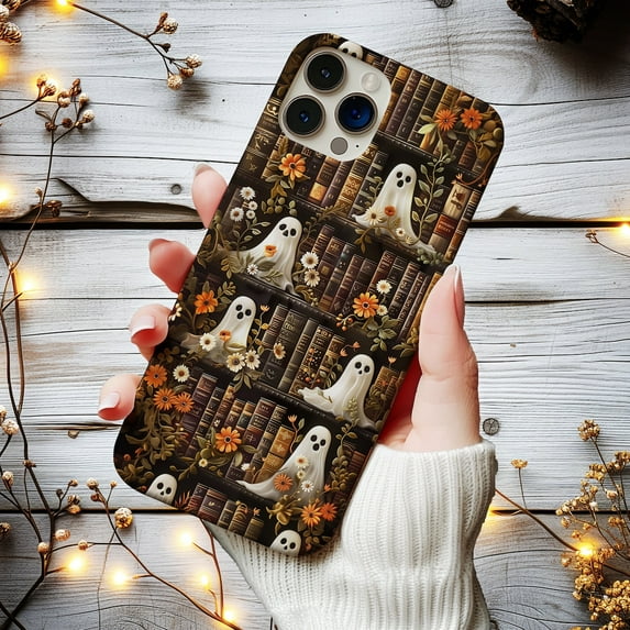 Bookish Ghost Phone Case for 16/15/14/13/12/11 Pro Max Halloween ...