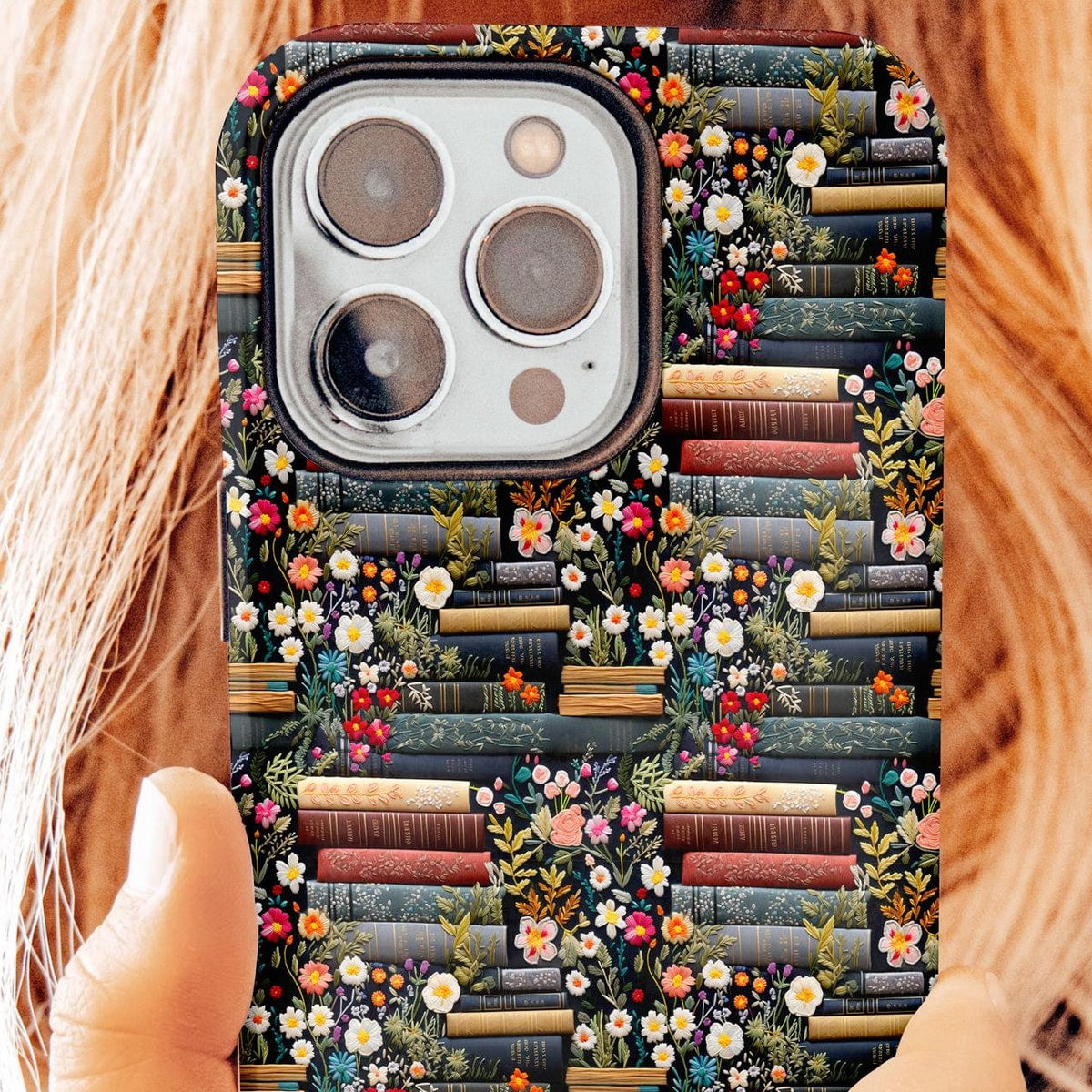 Bookish Gift for a Book Club, a Bookshelf Boho Embroidered Flowers ...