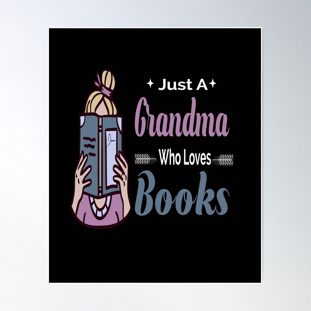 Bookish Grandma Book Lover Reading Book Nerd Bookworm Poster Wall Art ...