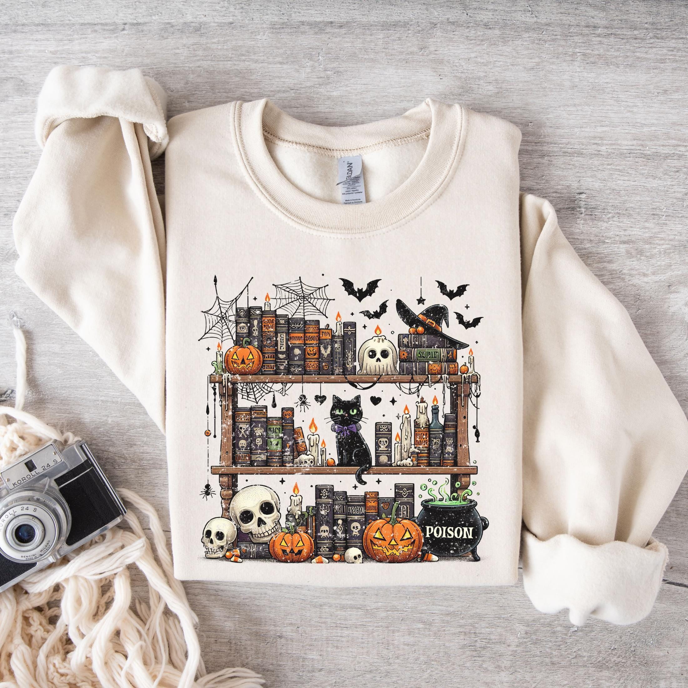 Bookish Halloween T-Shirt, Spooky Season Bookworm T-Shirt, Book Lover ...