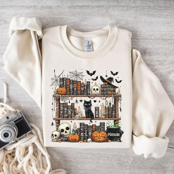 Bookish Halloween T-Shirt, Spooky Season Bookworm T-Shirt, Book Lover ...