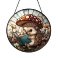 Bookish Hedgehog Stained Glass Suncatcher Hanging for Window, Cute ...