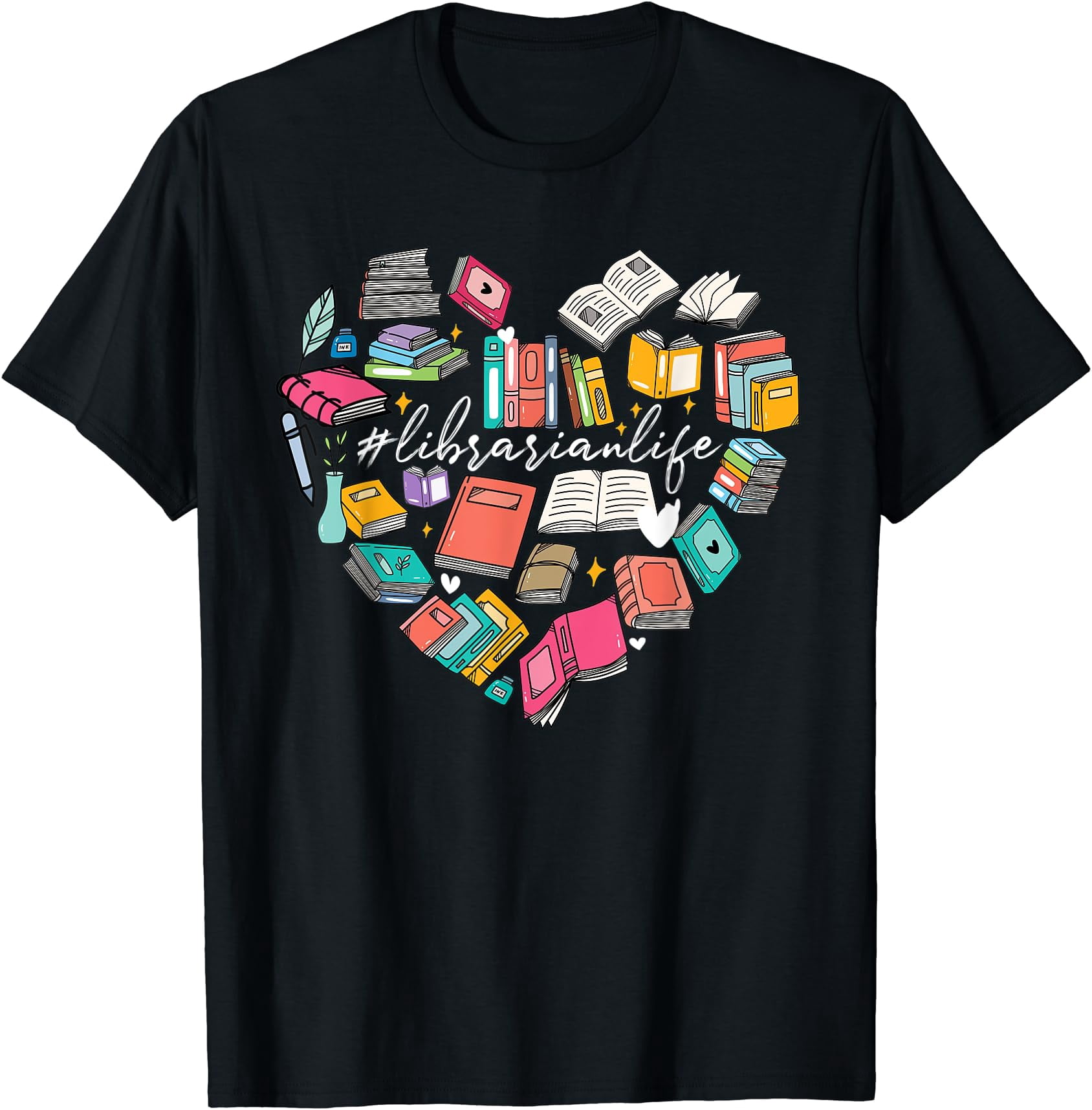 Bookish Librarian Life Valentine's Day T-Shirt for Avid Reading ...