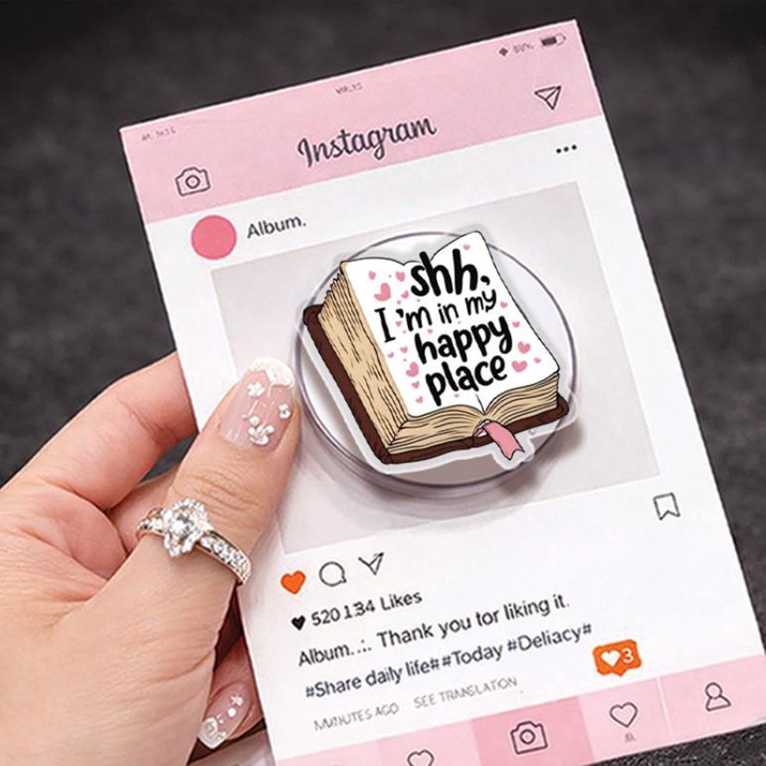 Bookish Phone Grip, Shh I'm Reading Accessory, Romance Reader Merch ...