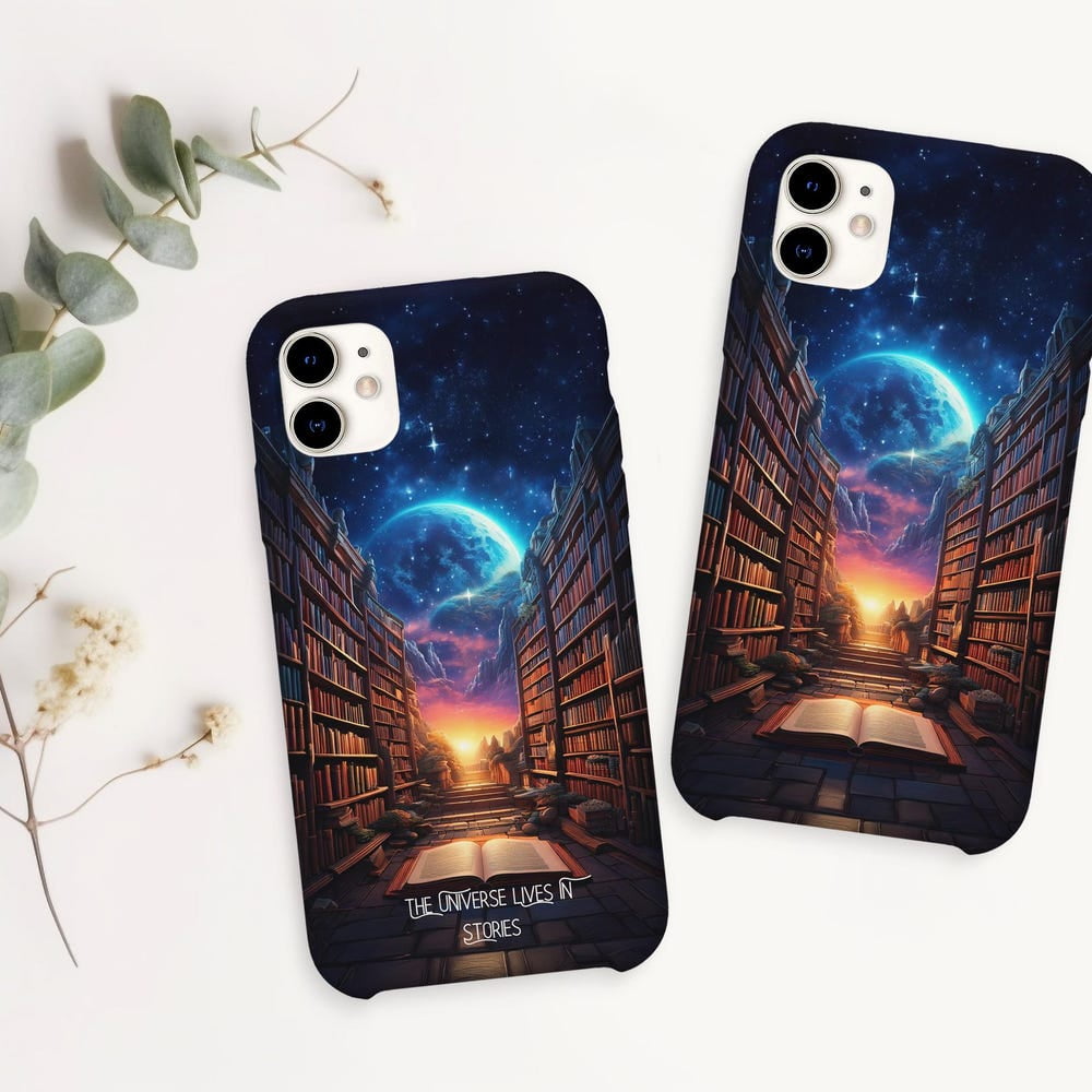 Bookish Space Galaxy Sci-Fi Phone Case for 17 16 15 14 13 12 11 Pro Max ...
