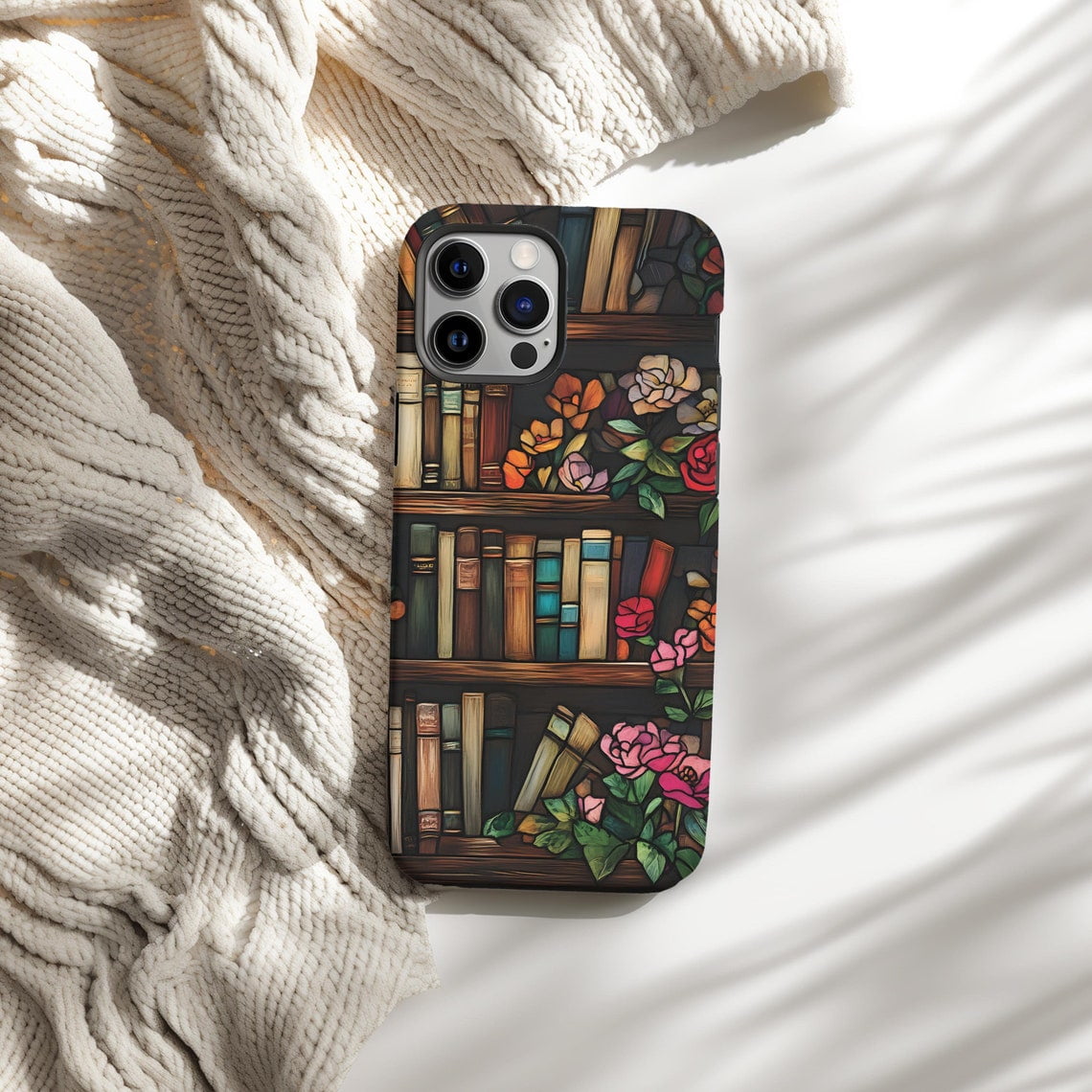 Bookish Stained Glass Shelf Phone Case – Compatible with iPhone 11 to ...
