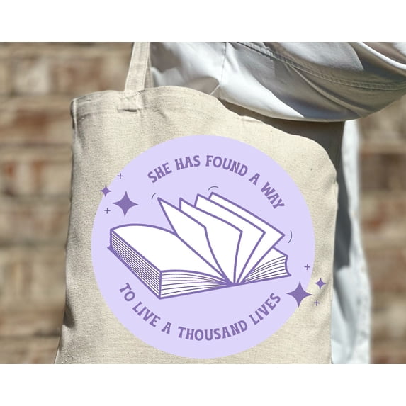 Bookish Thousand Lives Tote Bag, Bookish Gift Idea, Book Lover Gift ...