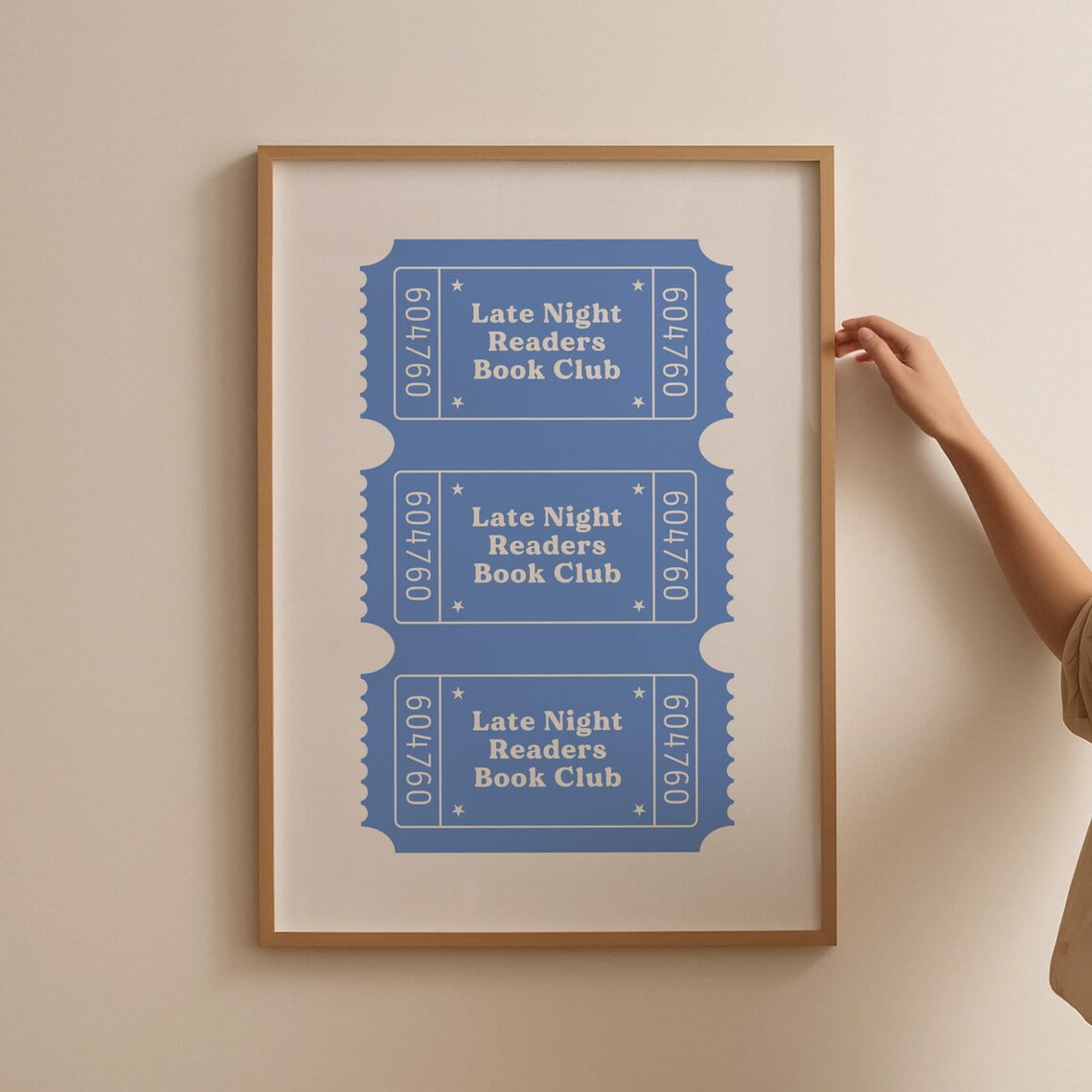 Bookish Ticket Poster Late Night Readers Club Poster Decor For Living ...