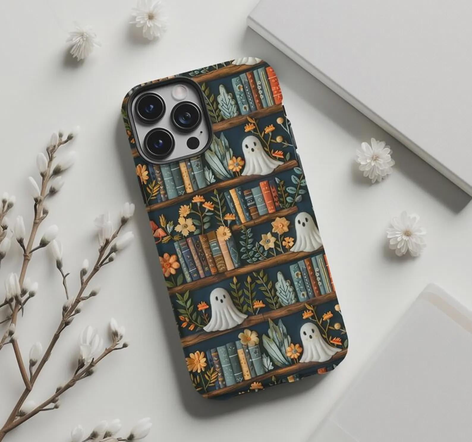 Bookish Unicorn Embroidered Fantasy Art Case for iPhone 17 through 11 ...