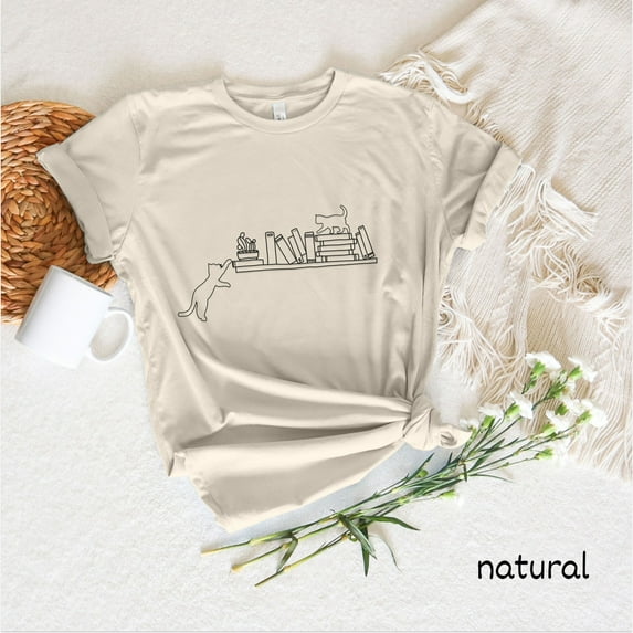 Bookish shirt, Book Lover Shirt, Cute Cat Book Shirt, Reading Shirt ...