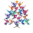 Bookker 2025 Double Hummingbird Acrylic Christmas Tree Ornaments 2D ...