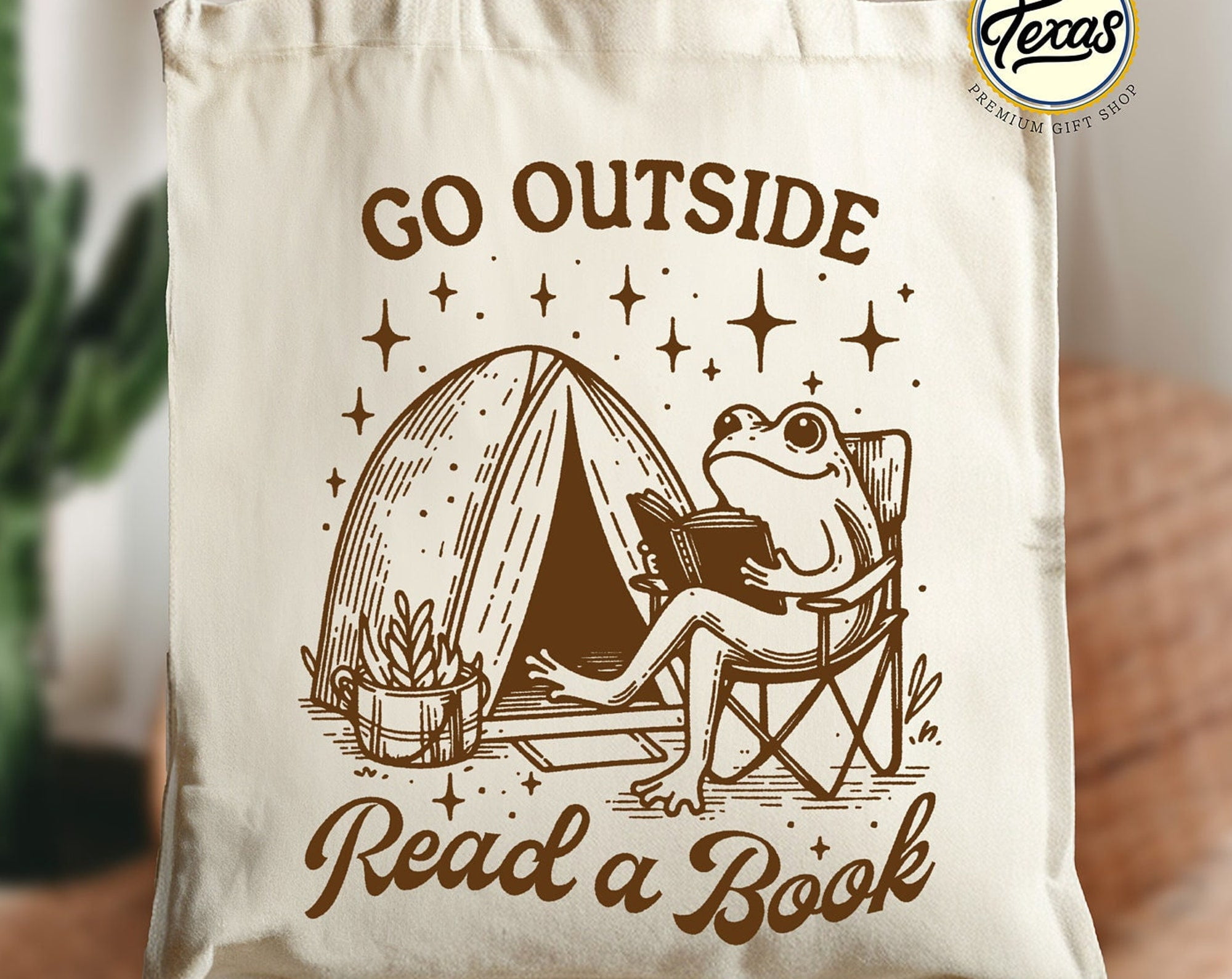 Booklover Frog Tote Bag Funny Camping Gift - Walmart.com