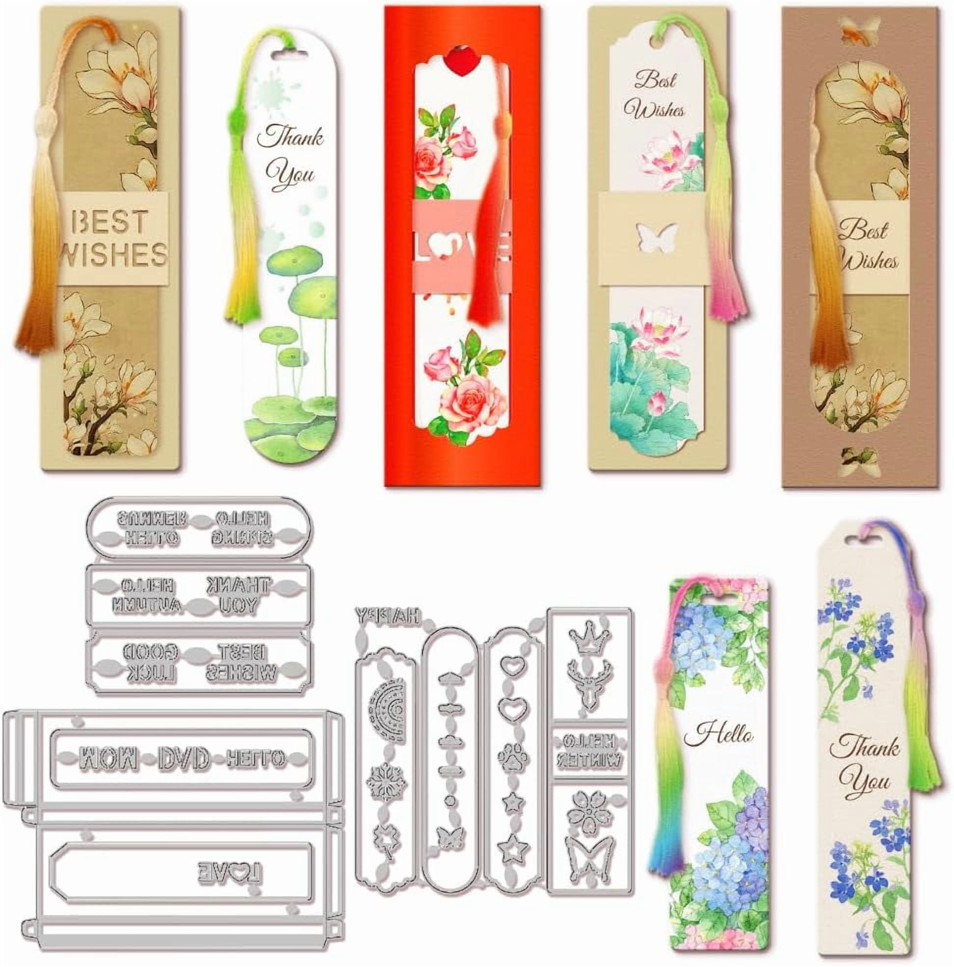 Bookmark Cutting Dies Metal Bookmark Embossing Stencils with Blessing ...