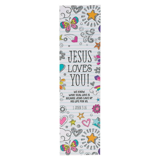 Bookmark Pack Notebook Doodles Jesus Loves You 1 John 3:16 - Walmart.com