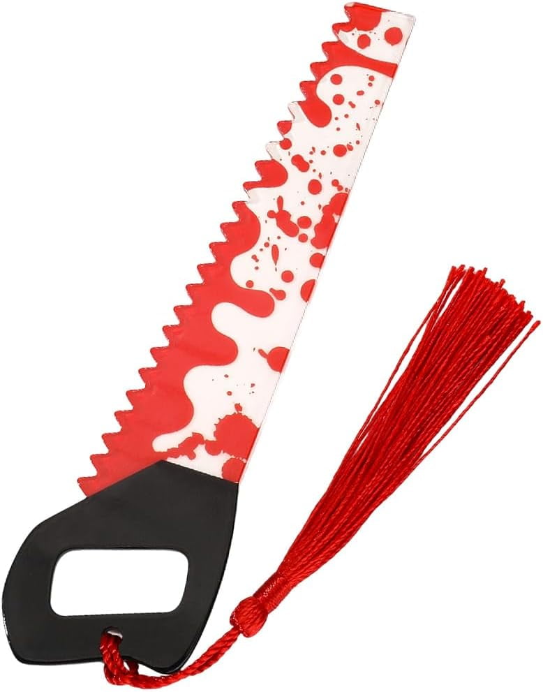 Bookmarks Blood Splatter Saw Book Marks Acrylic with Tassels for ...