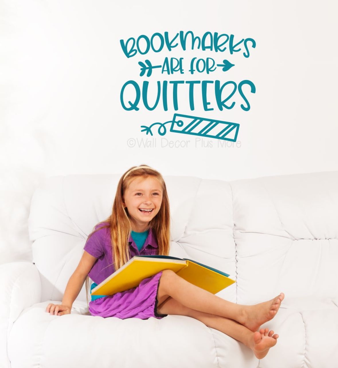 Bookmarks For Quitters Book Worm Vinyl Wall Art Decal - Modern ...