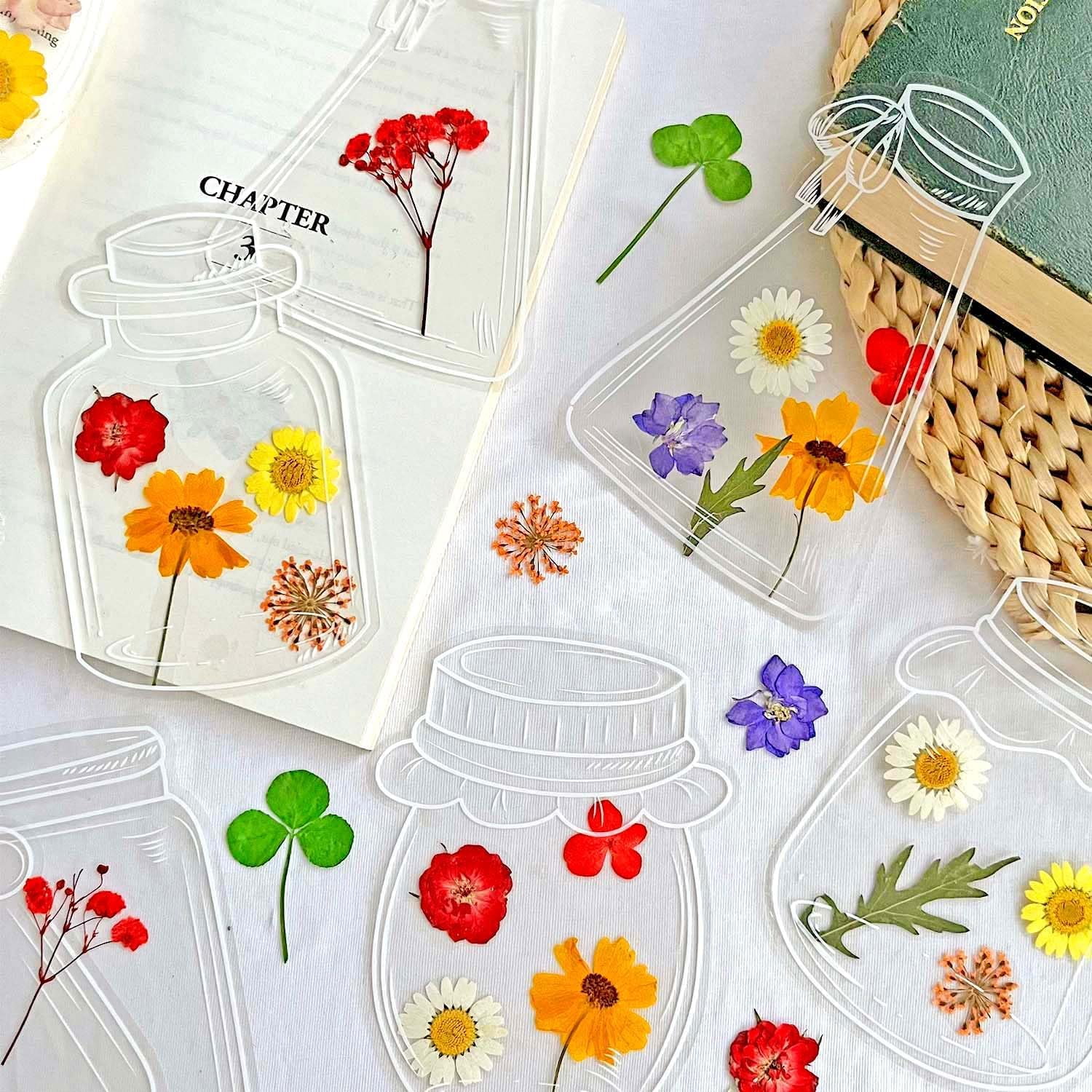 Bookmarks, Transparent Dried Flower Bookmarks, DIY Bookmarks Craft Set ...
