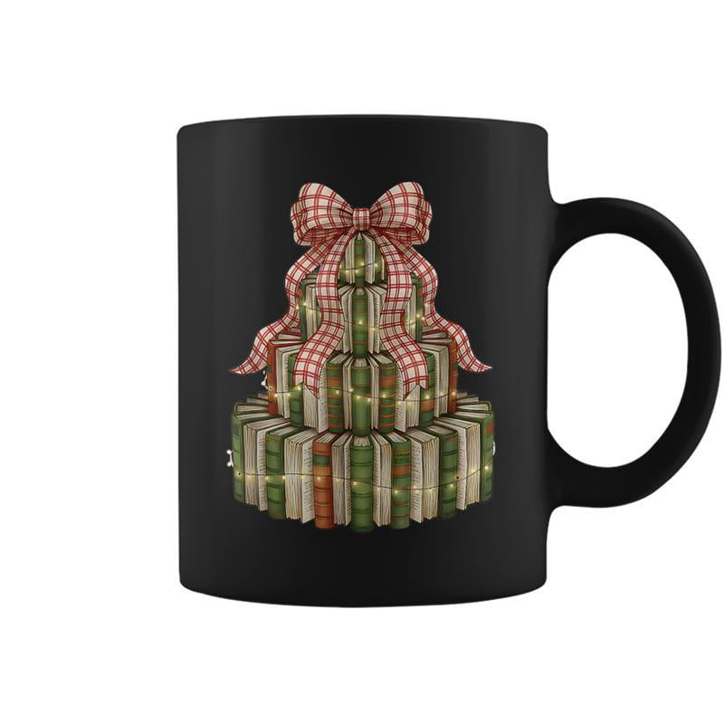Bookmas Tree Christmas Librarian Book Lover Holiday Coffee Mugs ...