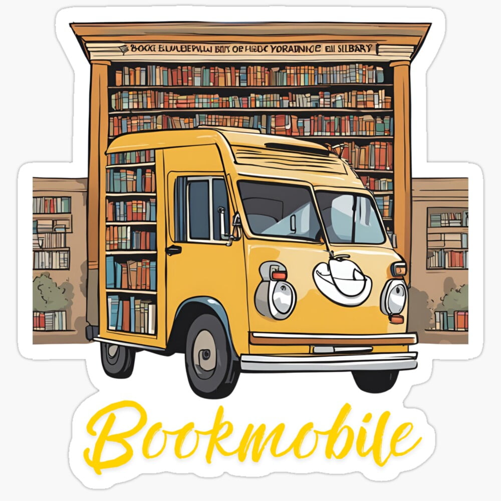 Bookmobile Driver Sticker Phone Decal Water Bottle Stickers Car Decals ...
