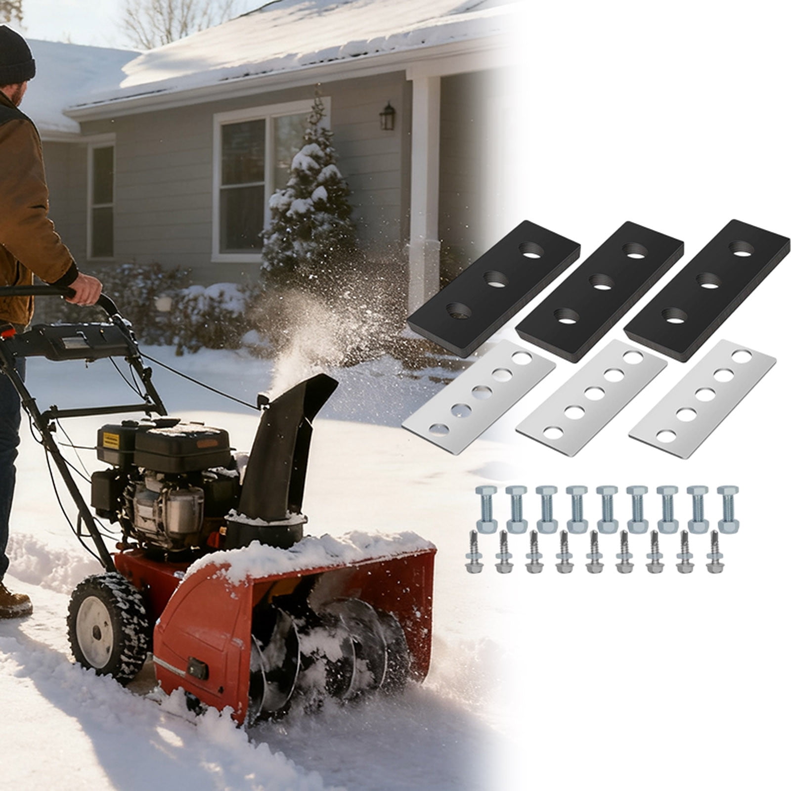 Bookr 100% 304 Stainless Snow Blower Impeller Modification Kit, 1/4" 3 ...