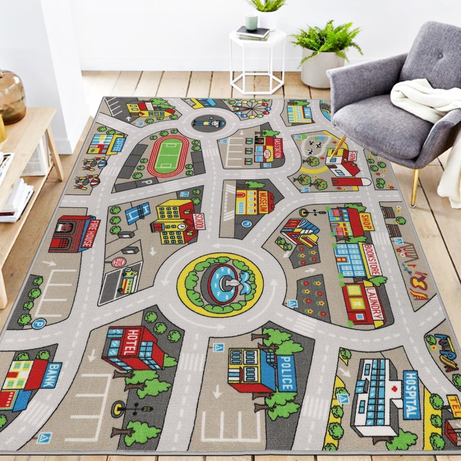 Bookr Tinideya Kids Carpet Playmat Rug Player Car Rug, 59 x 39 ...