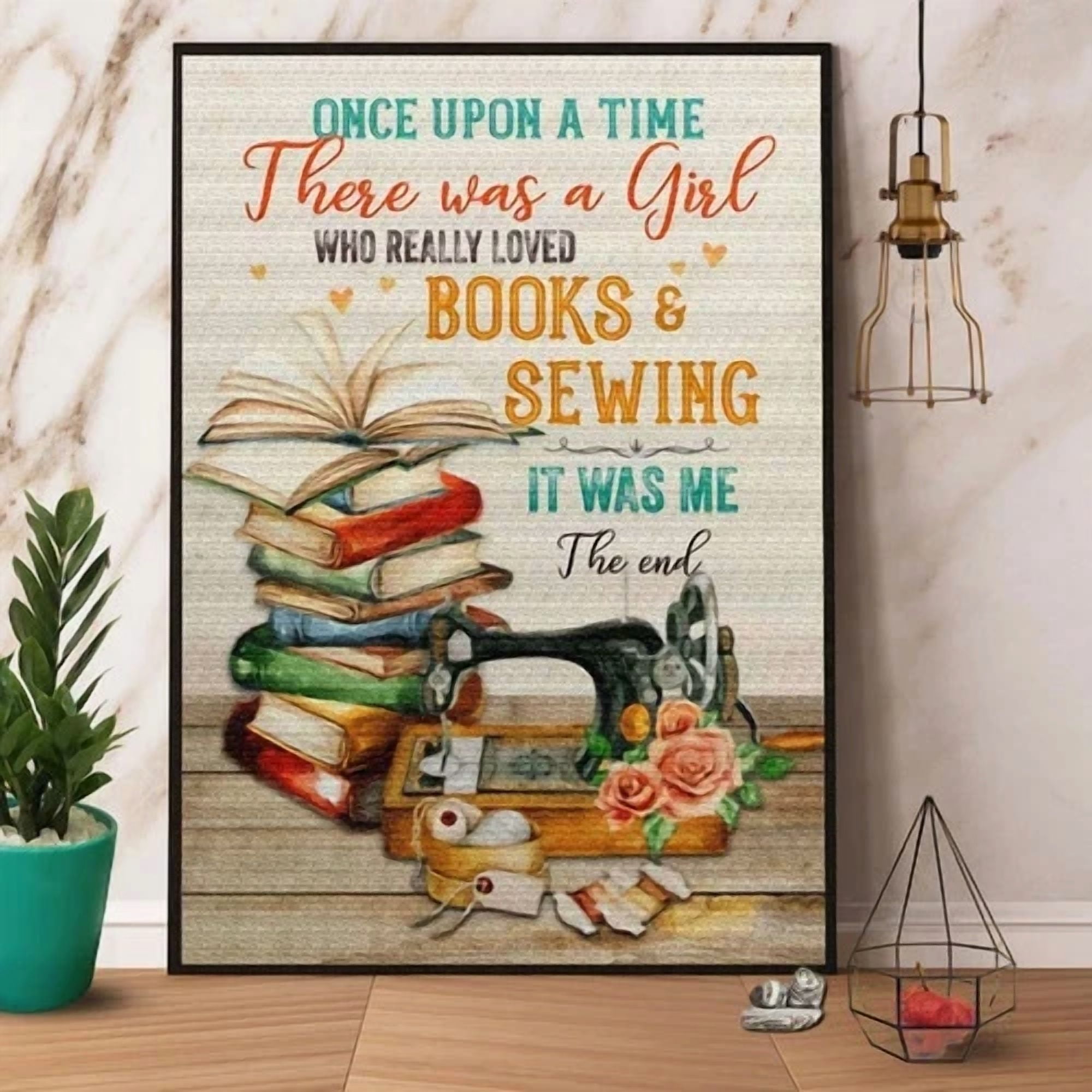 Books &Amp Sewing A Girl Who Really Loves Sewing And Books Paper Poster ...