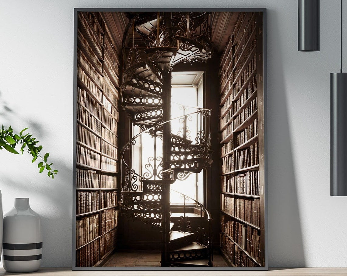 Books And Staircase, Poster Print, Wall Decor, Books, Staircase ...