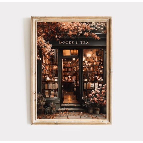 Books And Tea Autumn Wall Art Print, Unframed Paper Poster 11x14in ...