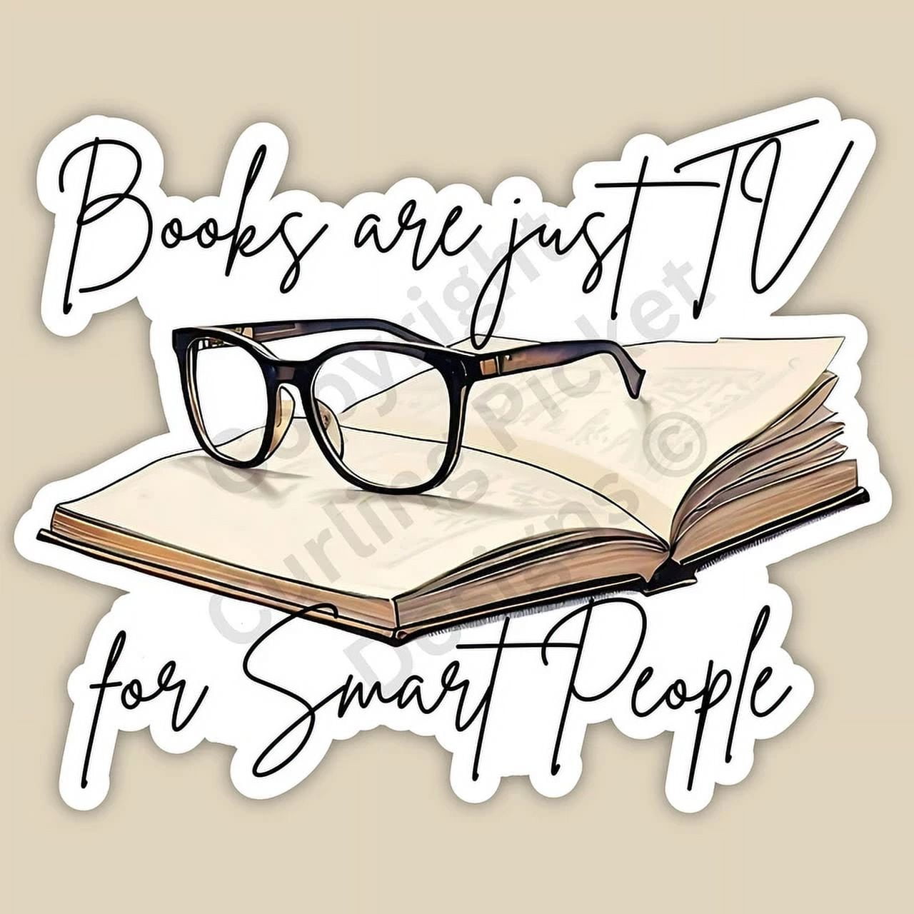 Books Are Just Tv For Smart People Cute Sticker Phone Decal Water ...