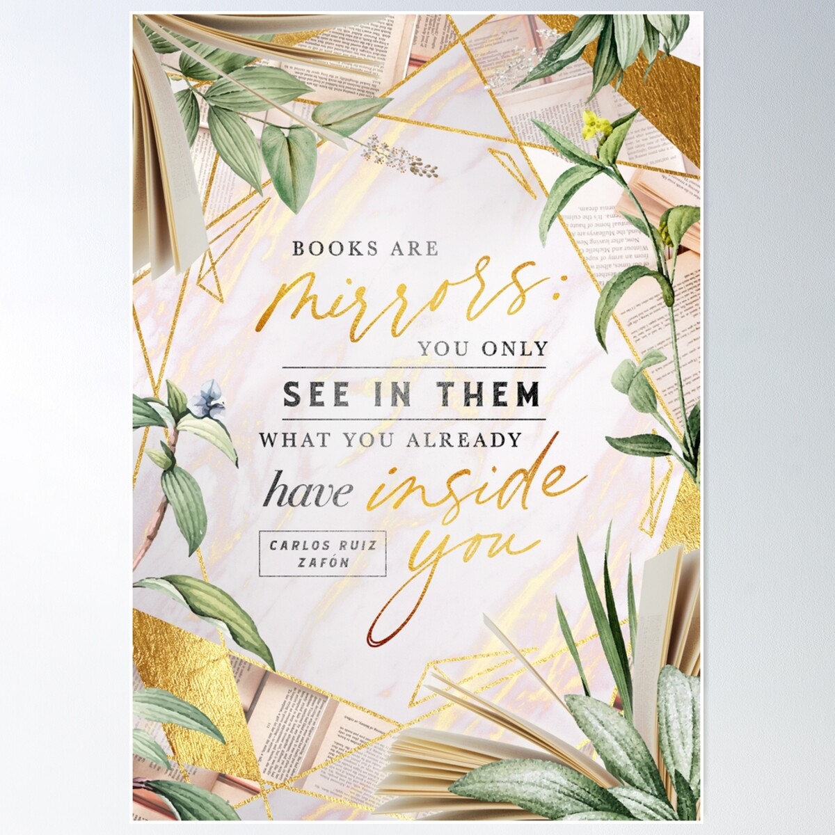 Books Are Mirrors Poster Wall Art, Modern Wall Decor For Living Room ...