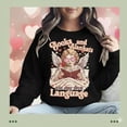 Books Are My Love Language Valentine’s Day Sweatshirt, Retro Cupid Book ...