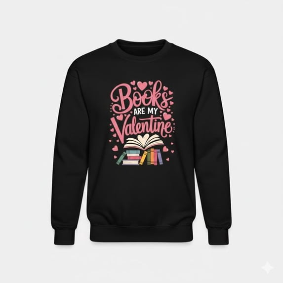 Books Are My Valentine Sweatshirt, Librarian Book Lover Reading Design ...