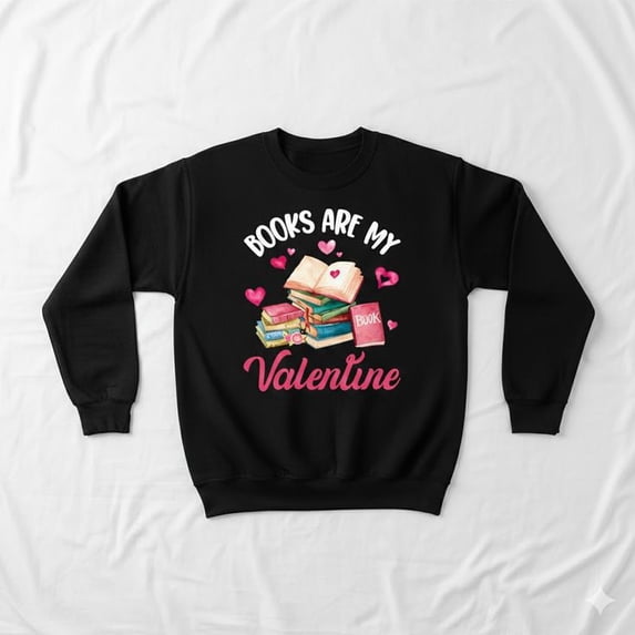 Books Are My Valentine’s Day Sweatshirt, Book Lover Reading Quote ...