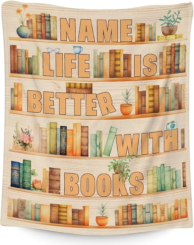 Books Blanket Gifts for Book Lovers - Vintage 50x60 Inches Reading ...