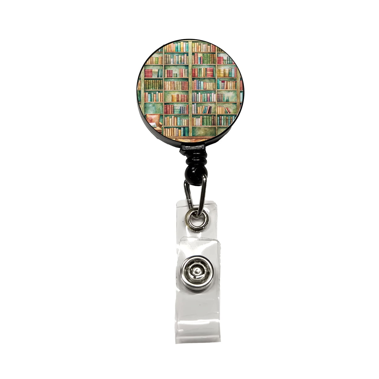 Books Bookshelves In Library Reading Reader Retractable Reel ID Badge ...