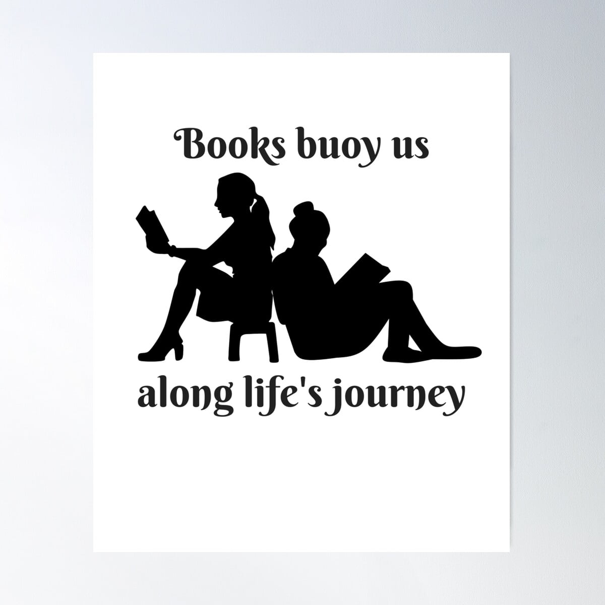 Books Buoy Women Poster Wall Art, Modern Wall Decor For Living Room ...