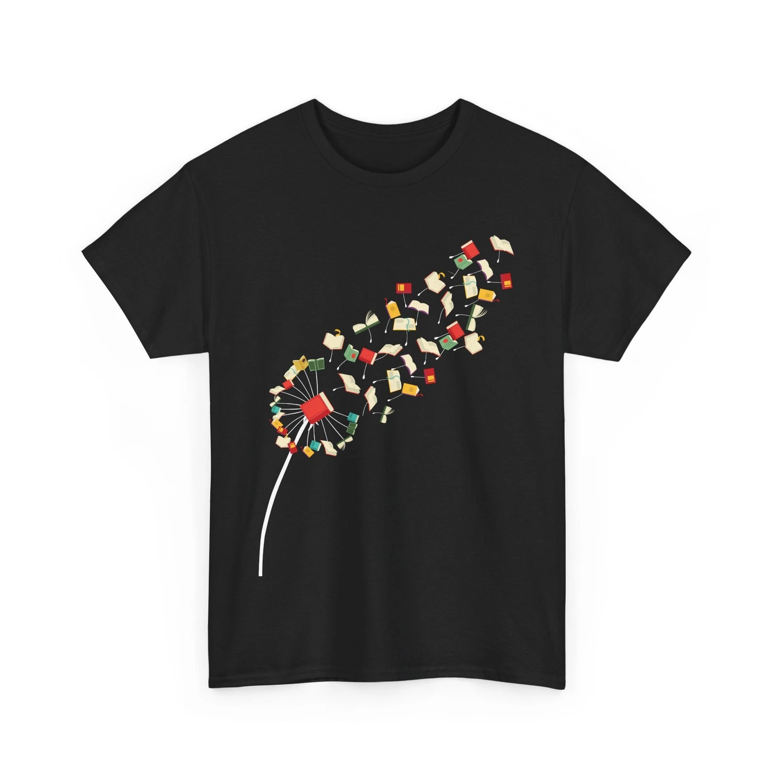Books Dandelion Graphic Bookworm Librarian Reader Gift Unisex T-Shirt ...