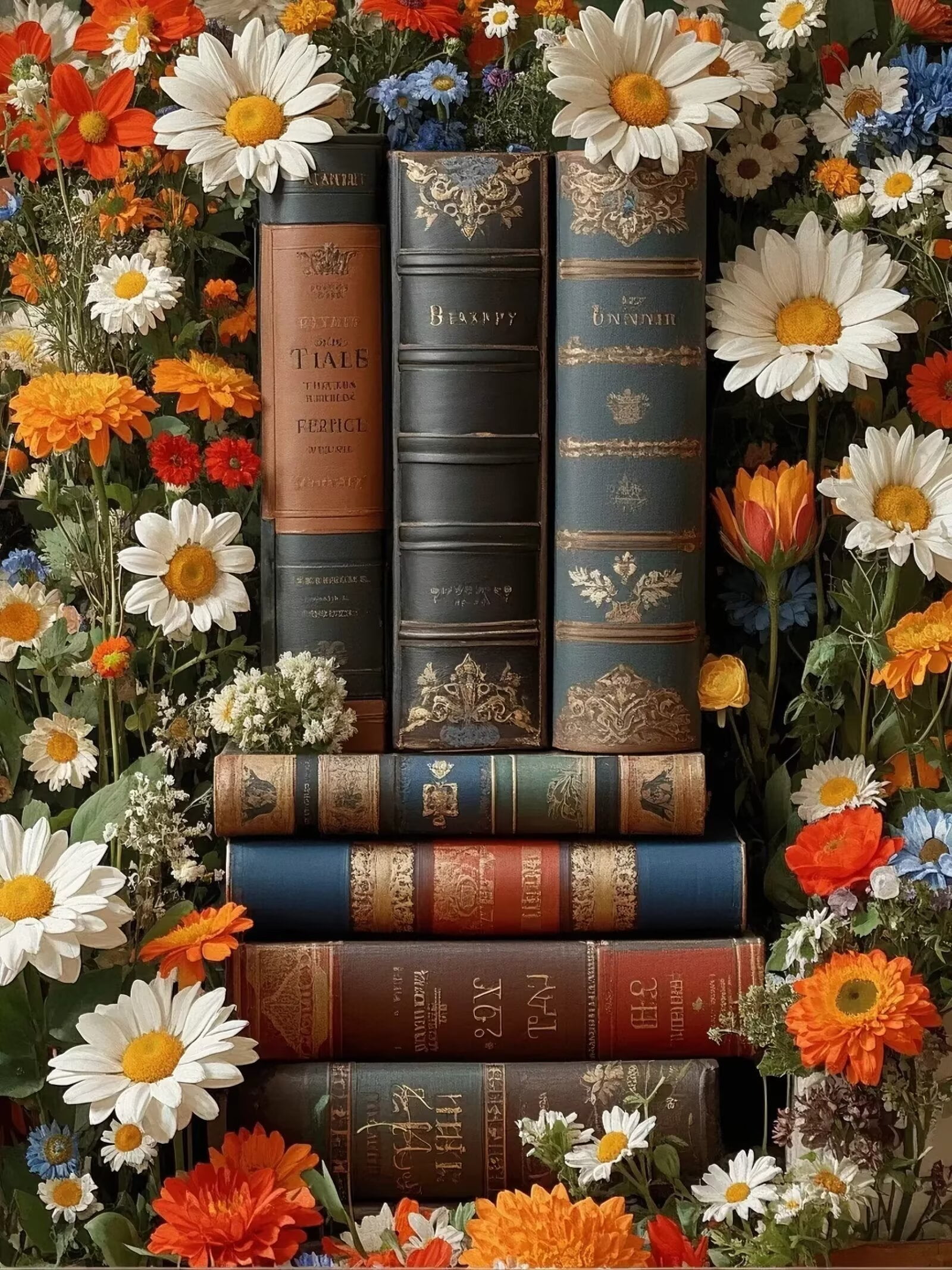 Books Diamond Art Kits for Adults - 5D Book Flowers Diamond Painting ...