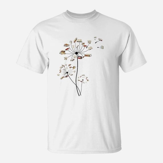 Books Flower Fly Reading TShirt - Walmart.com